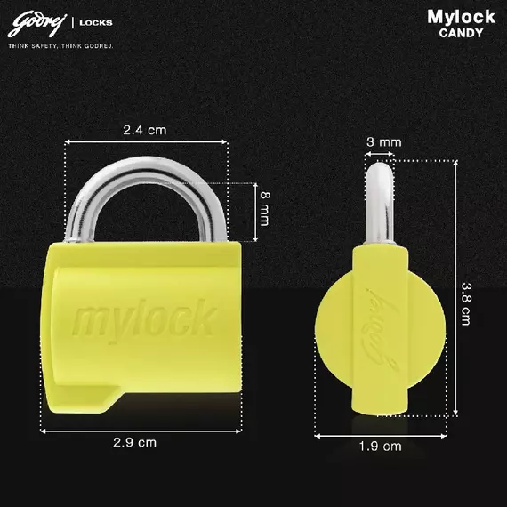 Buy Godrej MyLock Candy with 2 Keys, Tamper-proof & Rust-resistant ...